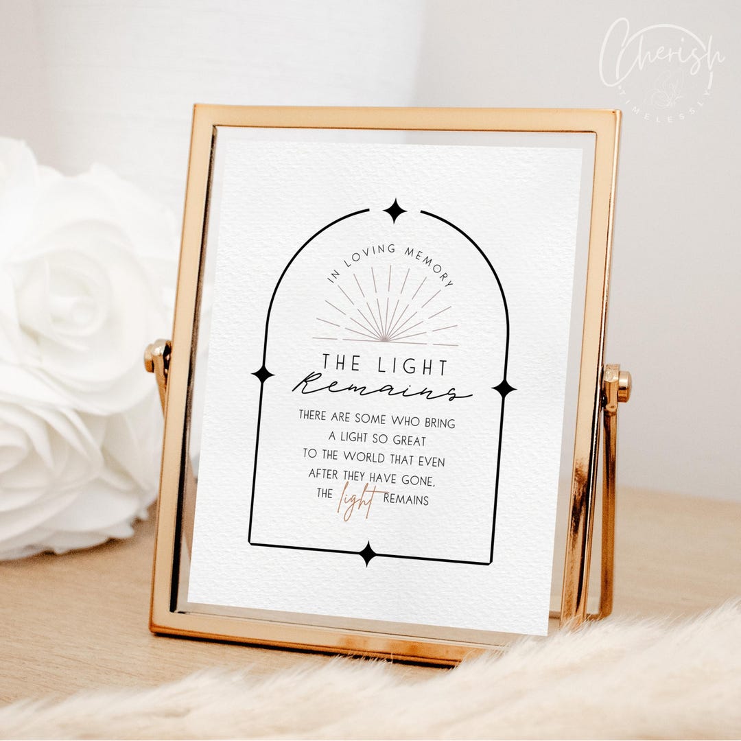 Funeral Poem “the Light Remains”, Quote to Brighten Memories at a ...