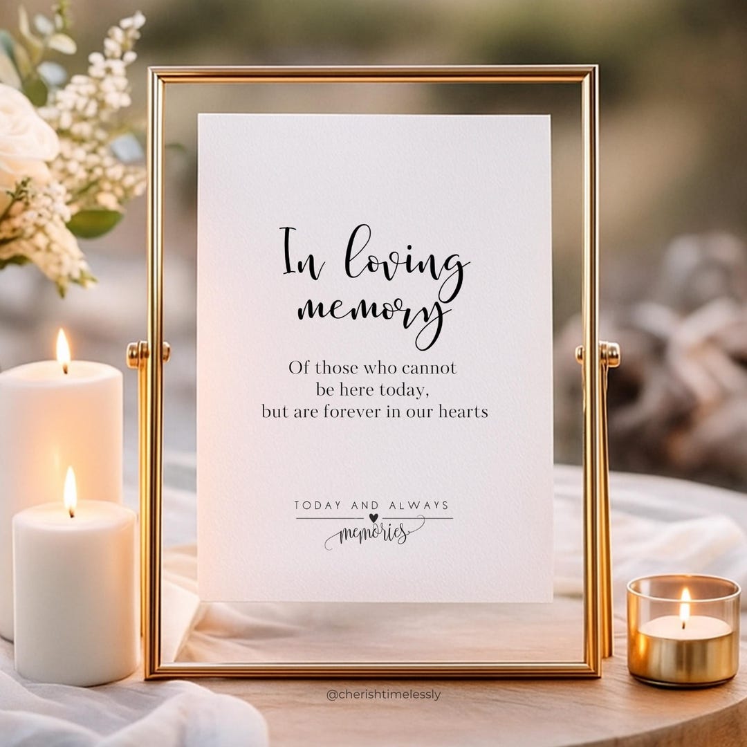 In Loving Memory – Minimalist Memorial Table Sign Printable ...