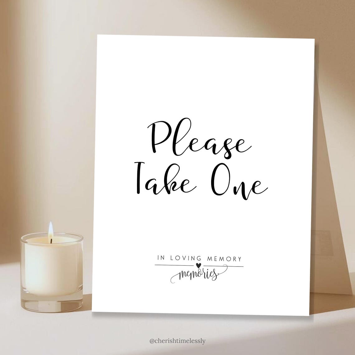 Please Take One – Share a Memory Sign Printable, Minimalist Memorial ...