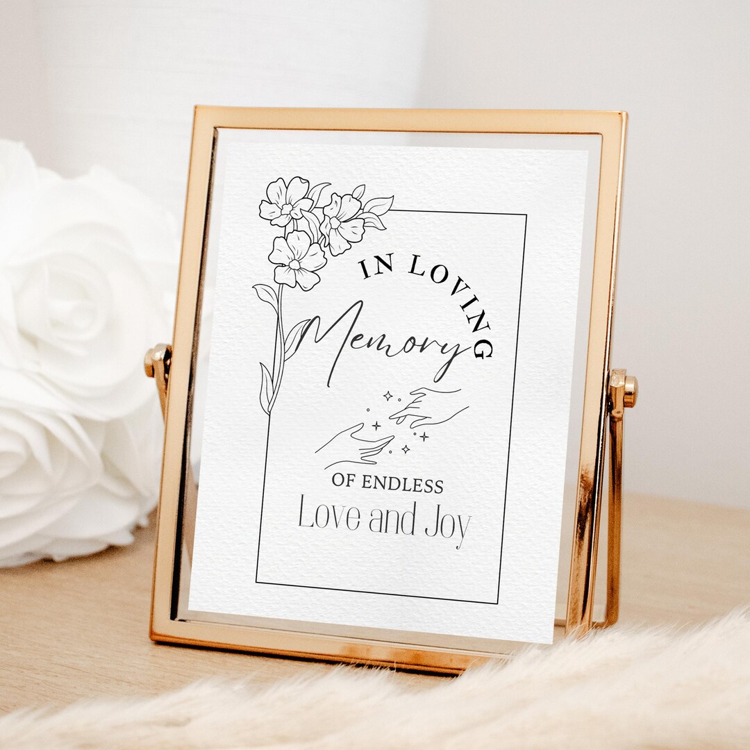 In Loving Memory” Memorial Sign - Printable Model for Funerals ...