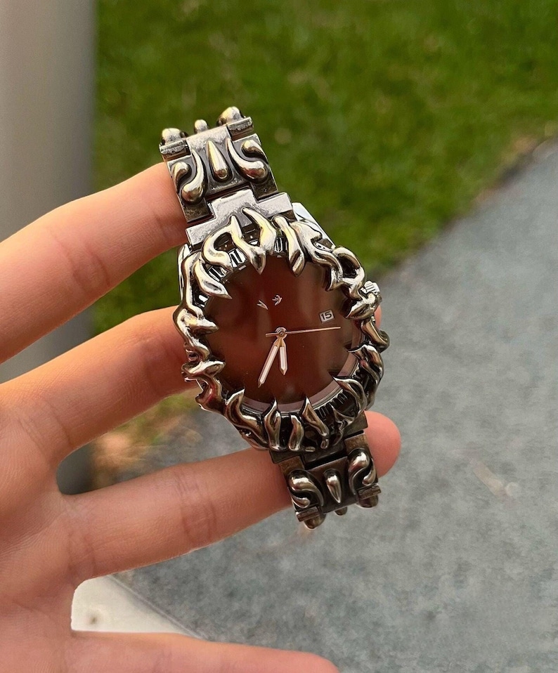 Silver Hawk Gothic Wristwatch Claw Design Silver Dove Stainless Steel ...