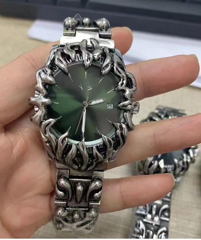 Silver Hawk Gothic Wristwatch Claw Design Silver Dove Stainless Steel ...