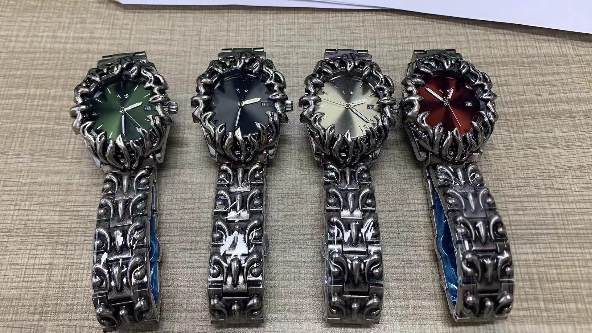 Silver Hawk Gothic Wristwatch Claw Design Silver Dove Stainless Steel ...