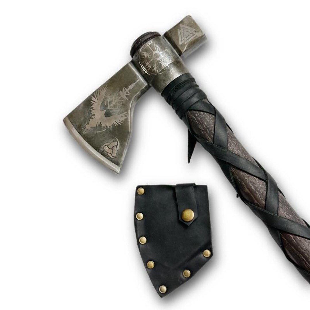 Handcrafted Felling Axe From Hand Forget Carbon Steel, Custom Engraved ...