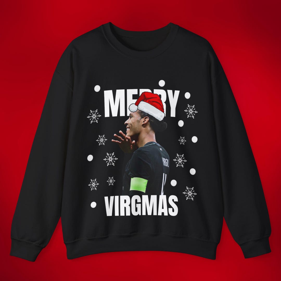 Merry Virgmas, Virgil Van Dijk Christmas Jumper Various Sizes & Colours ...