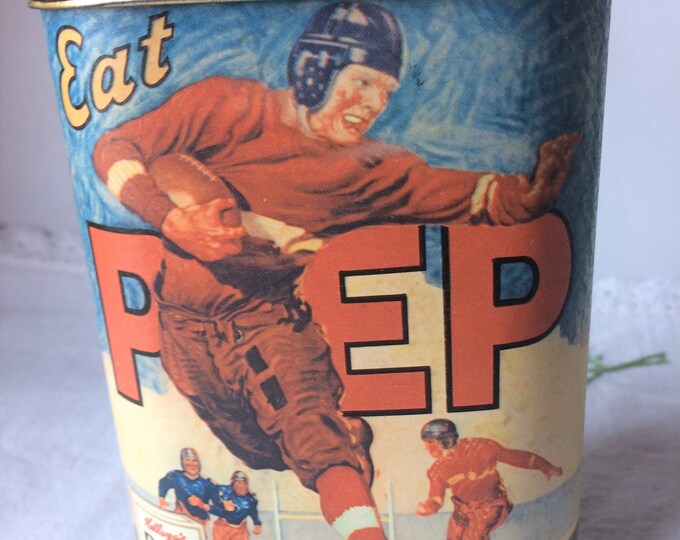 Vintage Kelloggs Pep Bran Flakes Tin 1986 Retro Football Image - Etsy