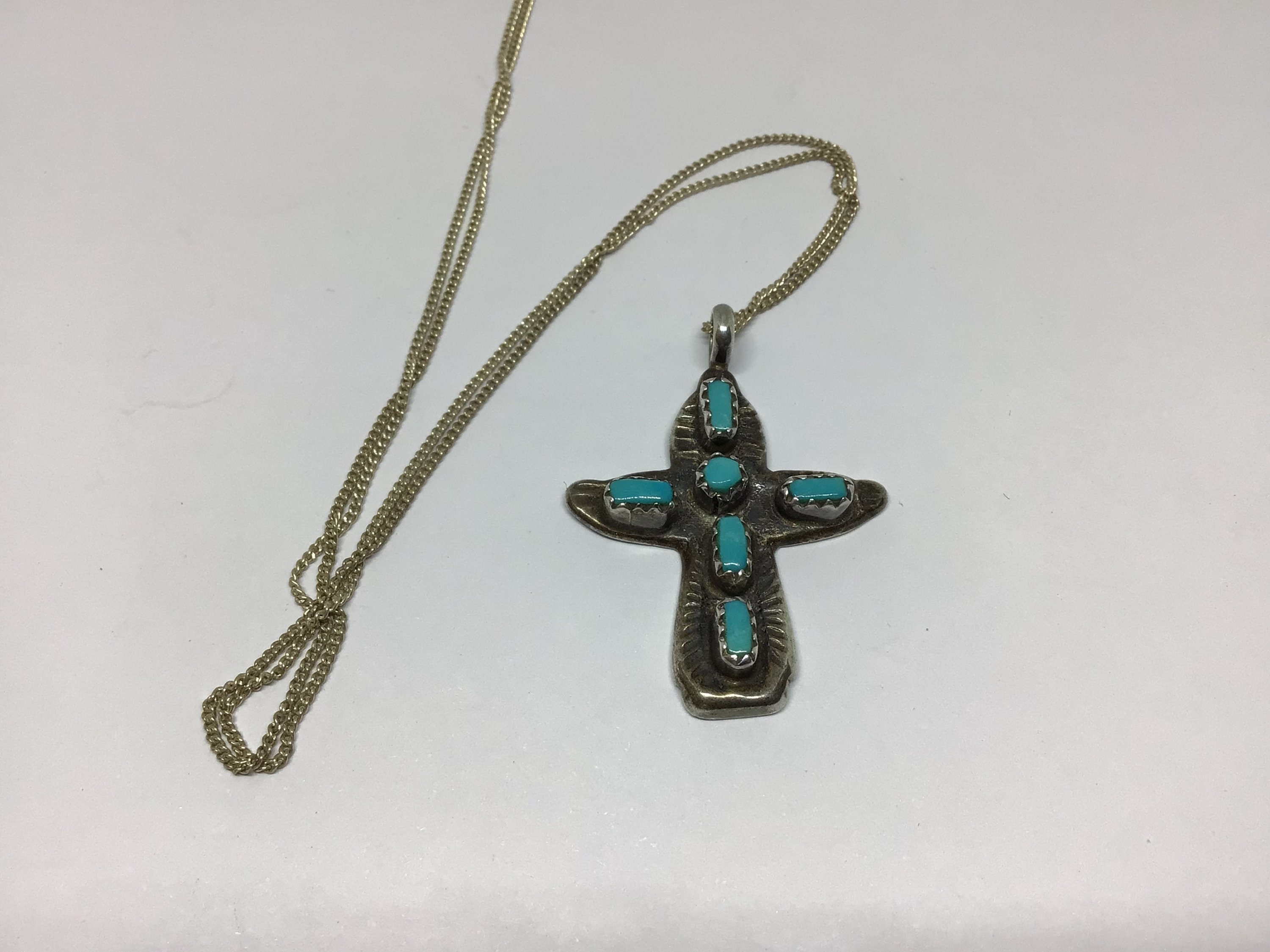 Vintage Zuni Turquoise and Sterling Cross Cecelia Iule - Etsy