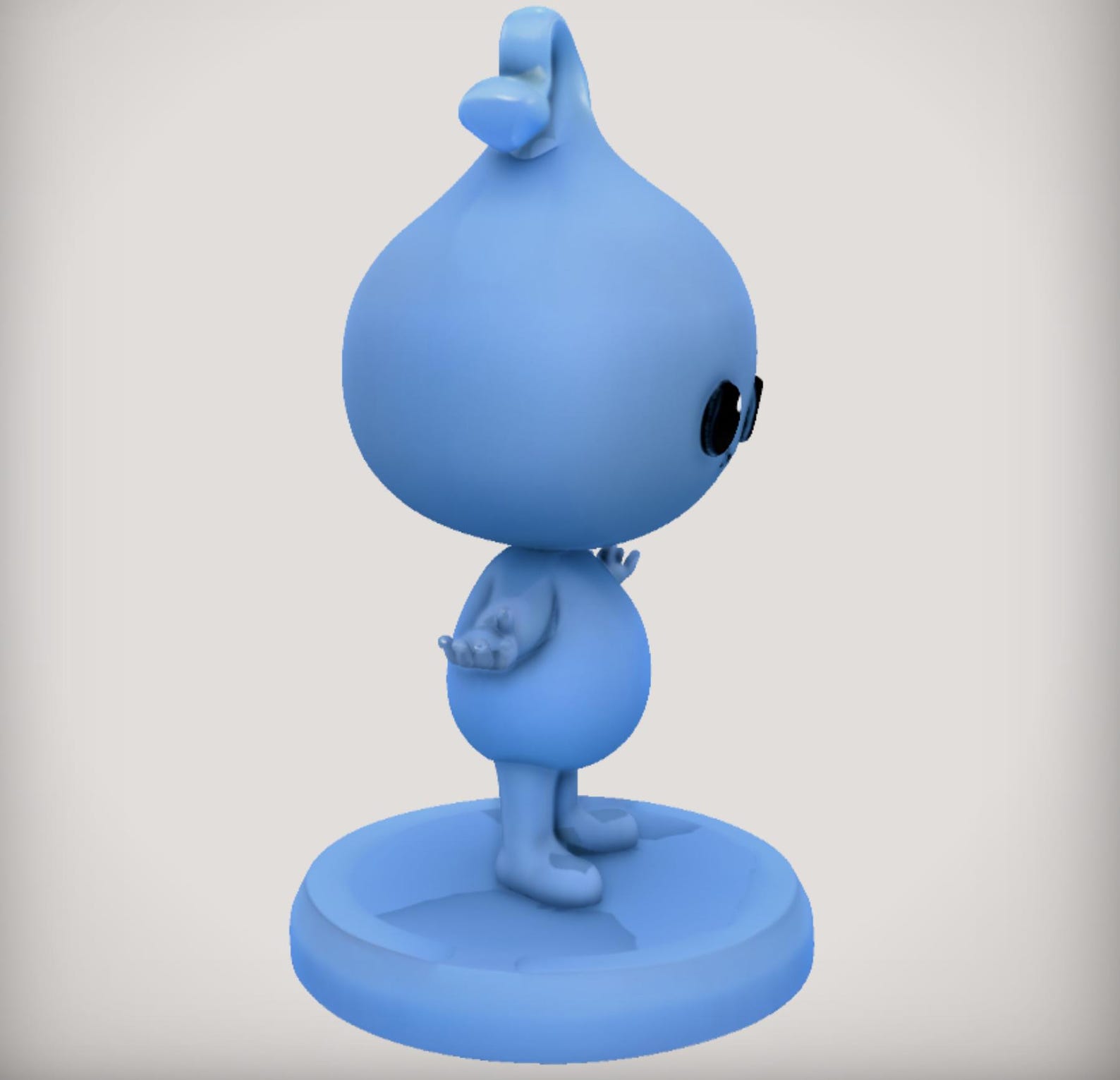 Water Human STL Cute Cartoon 3D Print Model Kid Friendly Wave Character ...