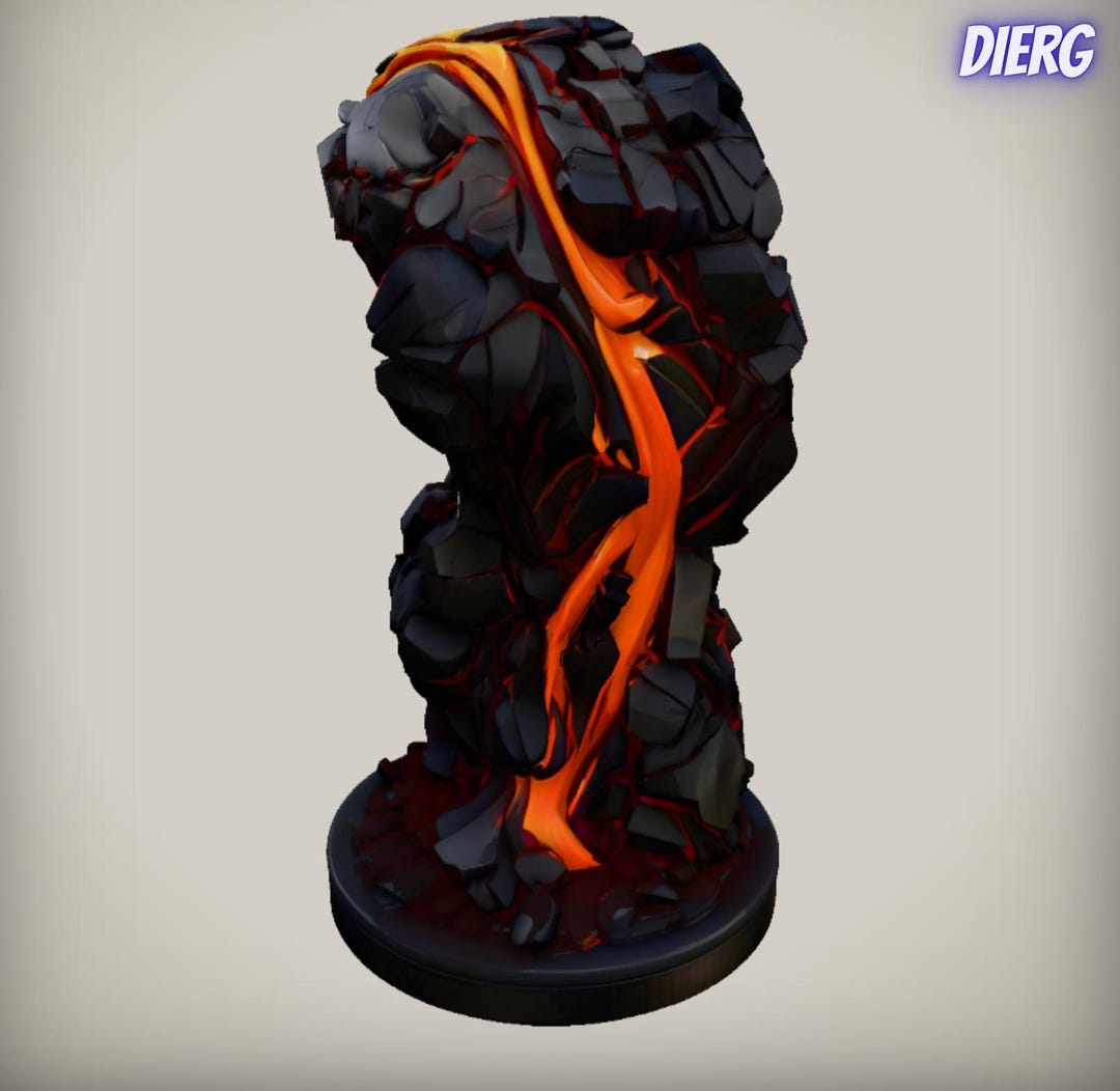 Lava Sculpture STL 3D Print Model Molten Earth Home Decor and Fiery Art ...