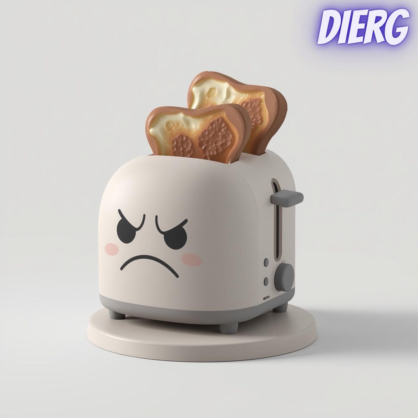 Sad and Angry Toaster Dropping Burned Toast STL Funny 3D Print Model ...