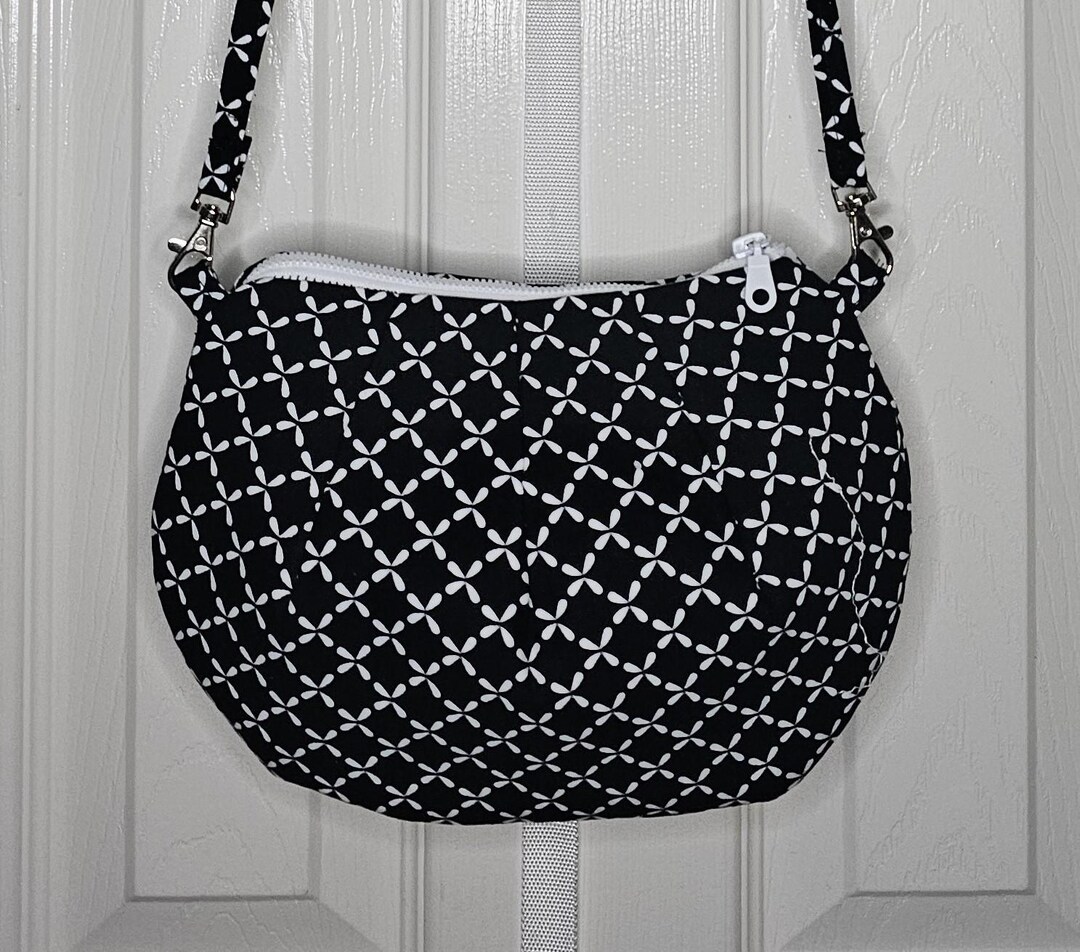 Handmade Purse for an Adult in Black and White Geometric Print With ...