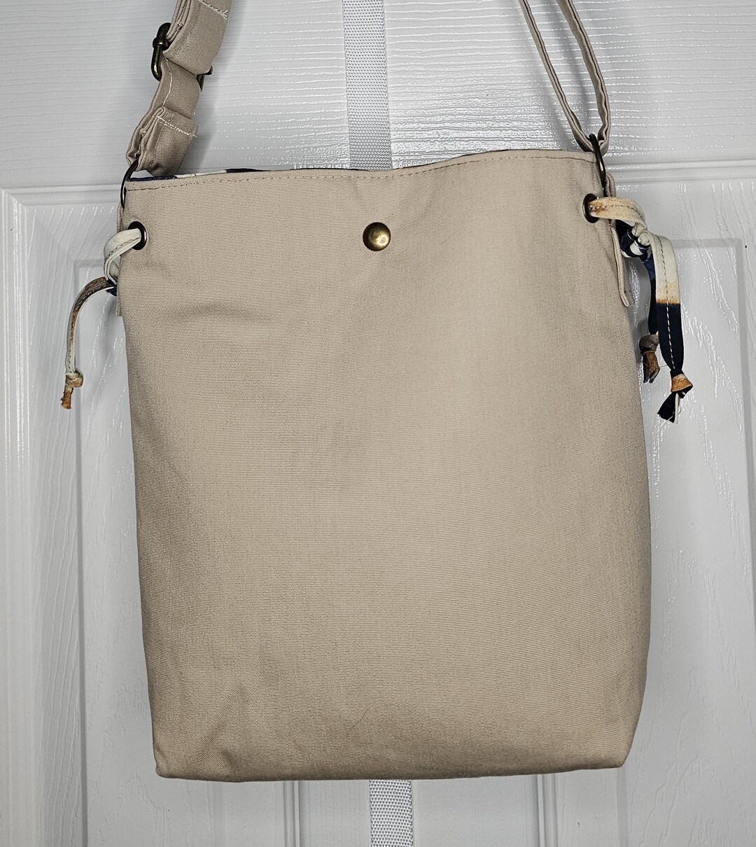 Handmade Purse for an Adult in Beige, Solid With Adjustable Shoulder ...