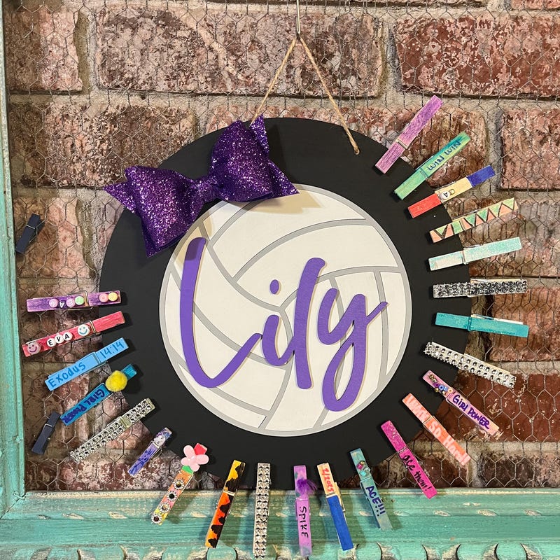Volleyball Clothespins - Etsy