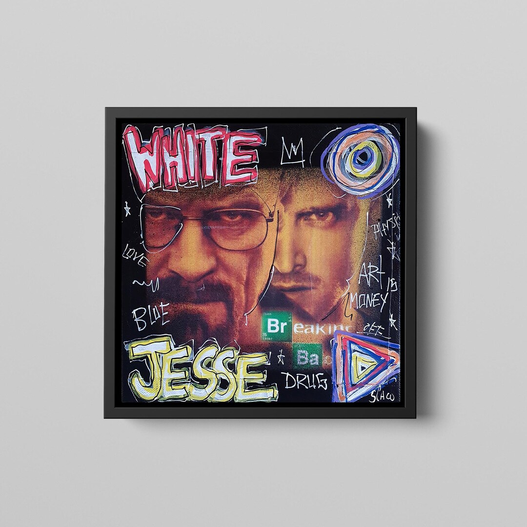 Breaking Bad White and Jesse Pop Art Canvas Wall Art, Street Graffiti ...