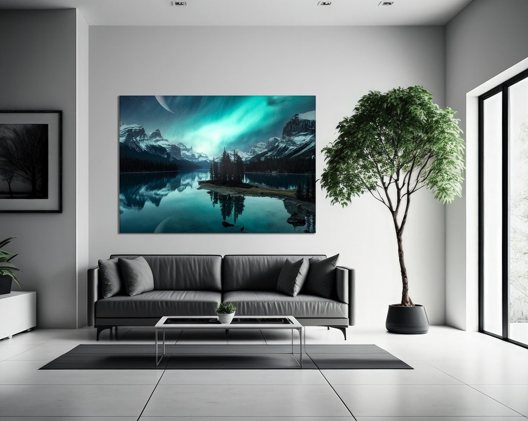 Aurora, Northern Lights, Huge Canvas Home Decor, Northern Lights Canvas ...