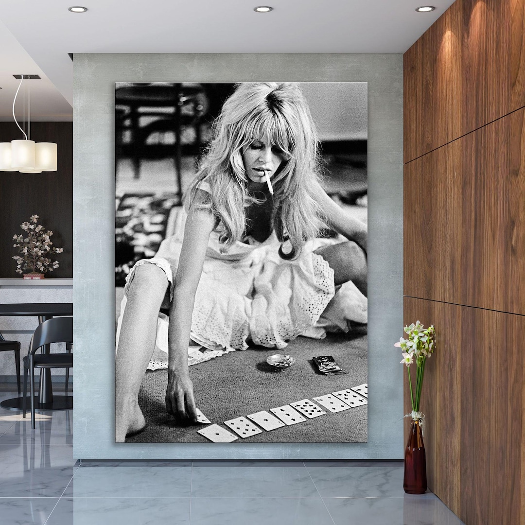 Brigitte Bardot Playing Cards 1965 Canvas Wall Art French Wall Art ...