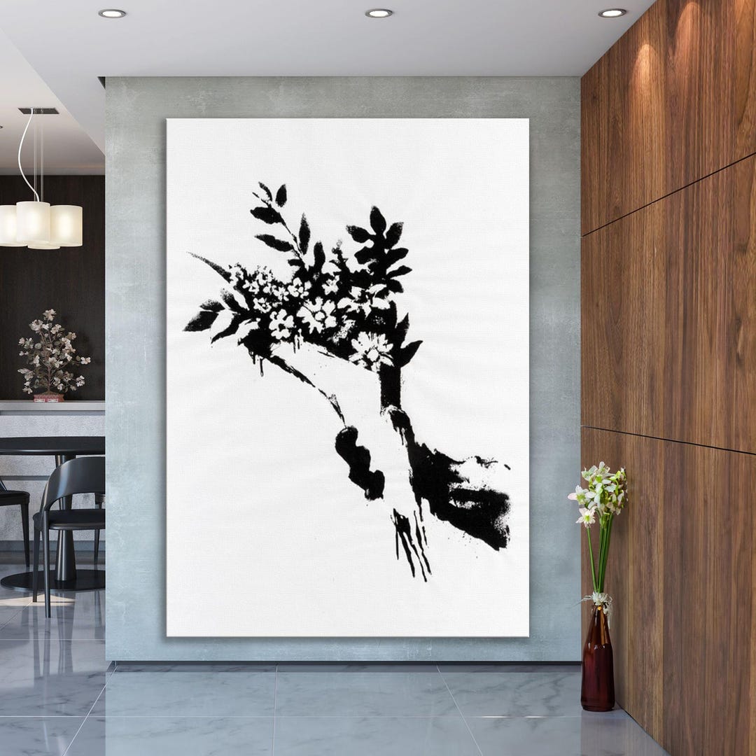 Banksy GDP Flower Thrower Street Graffiti Pop Art Canvas, Roll, or ...