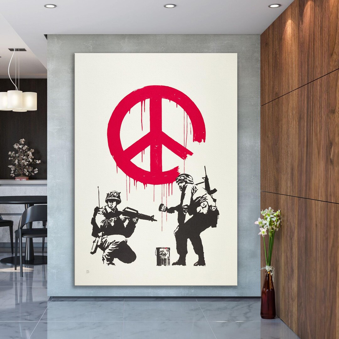 Banksy CND Soldiers Street Graffiti Pop Art Canvas, Roll, or Framed ...