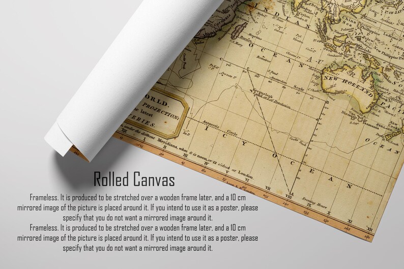 Vintage World Map 1898 Mercator Projection, Sepia Tone Atlas Print ...