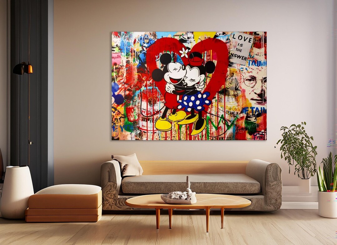 Banksy Minnie and Mickey Mouse, Banksy Street Art Pop Art Wall Art ...