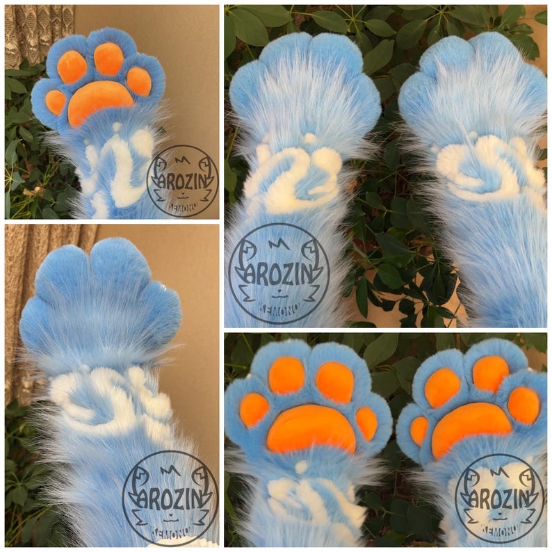 Fursuit Paws Kit-custom Fursuit Claws Kit and Finished Paws - Choose Fur Colors, Paw Pads With ...
