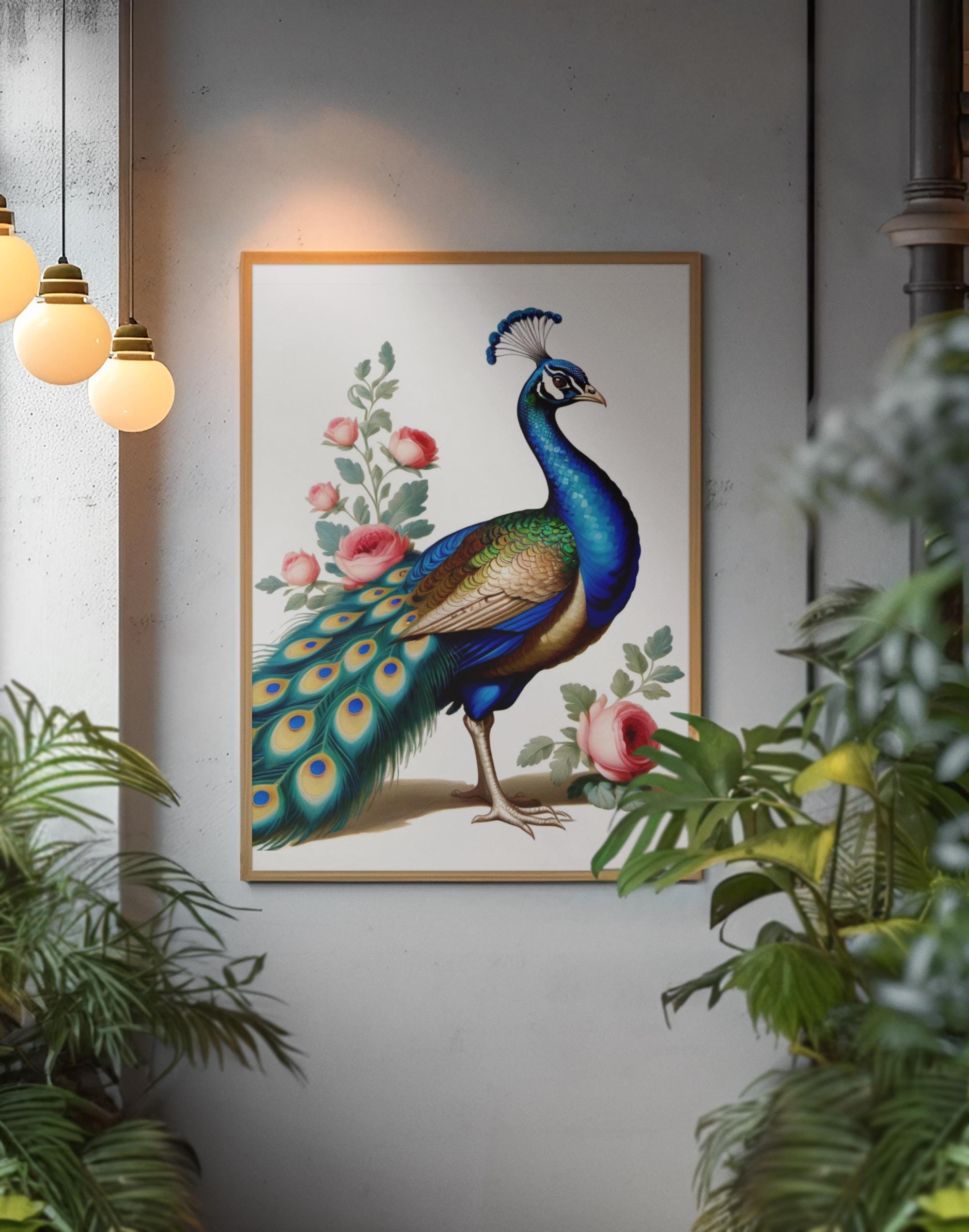 Quattrocento-style Peacock Art Print, Rolled Poster for Classical Decor ...