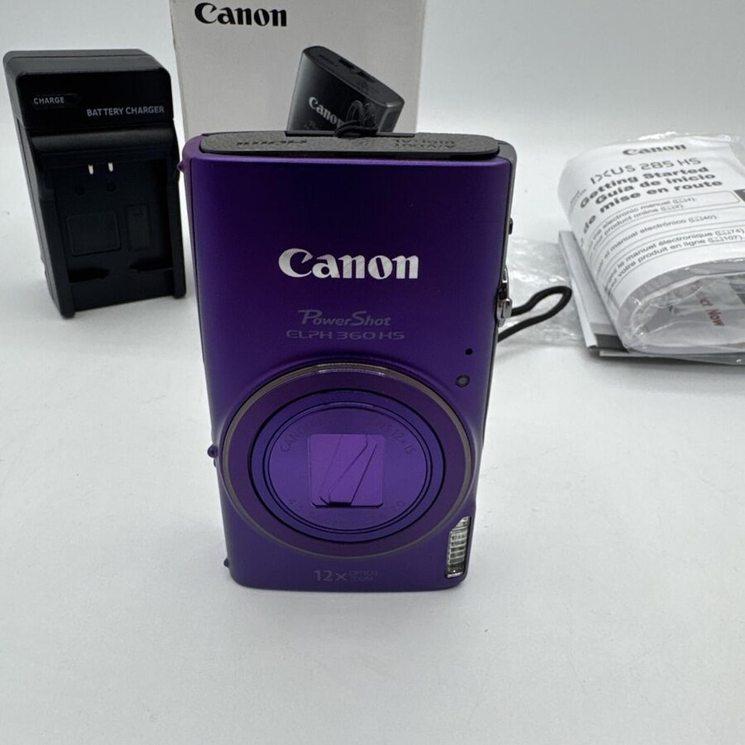 Canon Powershot Elph 360 Hs 20.2mp Digital Camera 12X Zoom Purple - Etsy