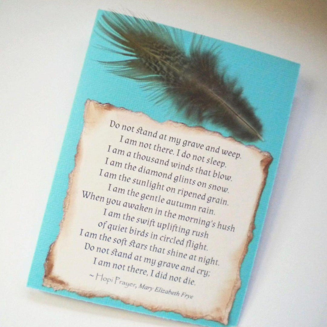 Mixed Media Sympathy Card Native American Inspired With the HOPI PRAYER ...