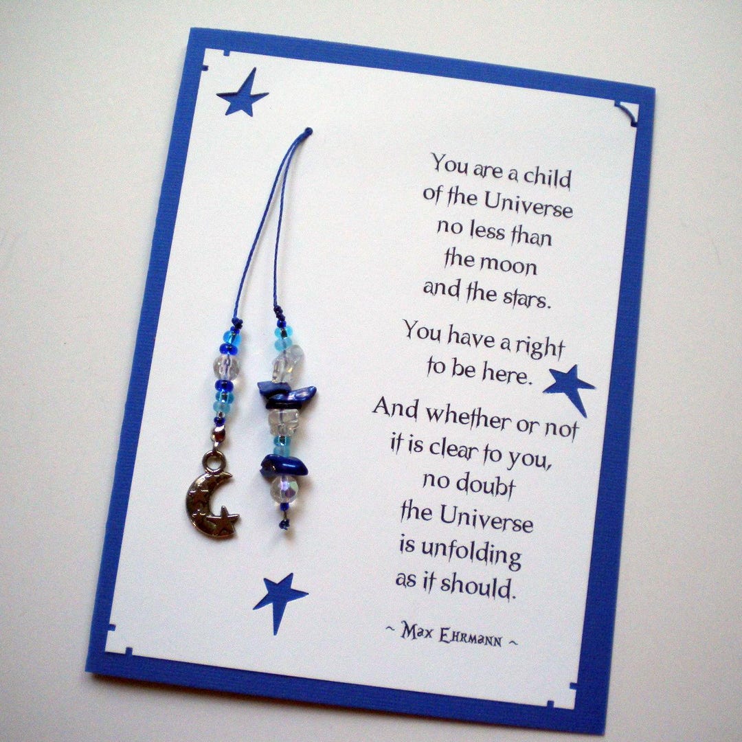 DESIDERATA - Handcrafted Greeting Card With Keepsake Beaded Bookmark ...