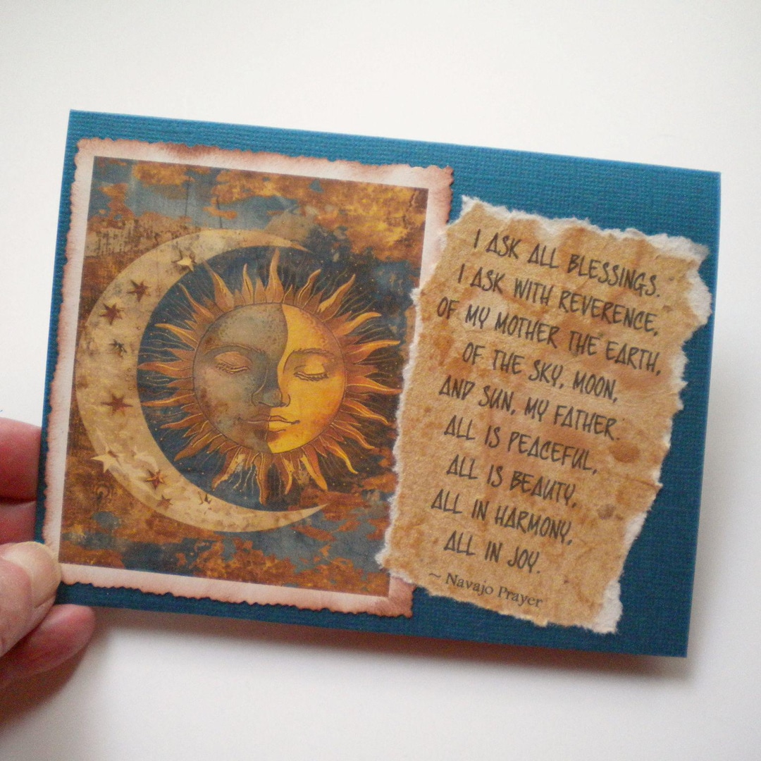 NAVAJO PRAYER Mixed Media Collage Native American Inspired Greeting ...