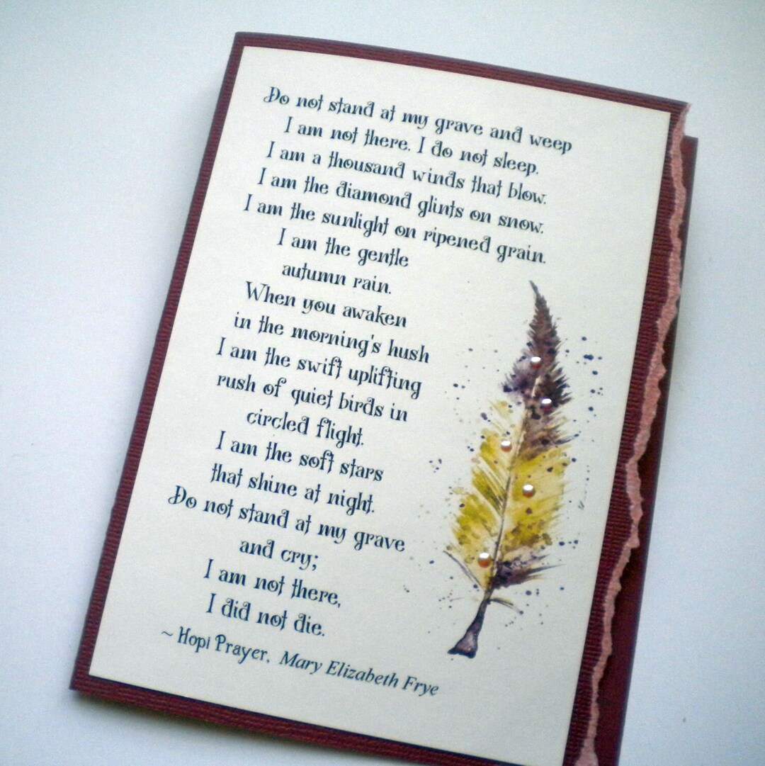 Mixed Media Sympathy Card Native American Inspired With the - Etsy