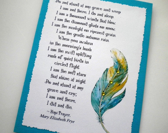 HOPI PRAYER ~ Mixed Media Sympathy Card, Native American Inspired - Etsy