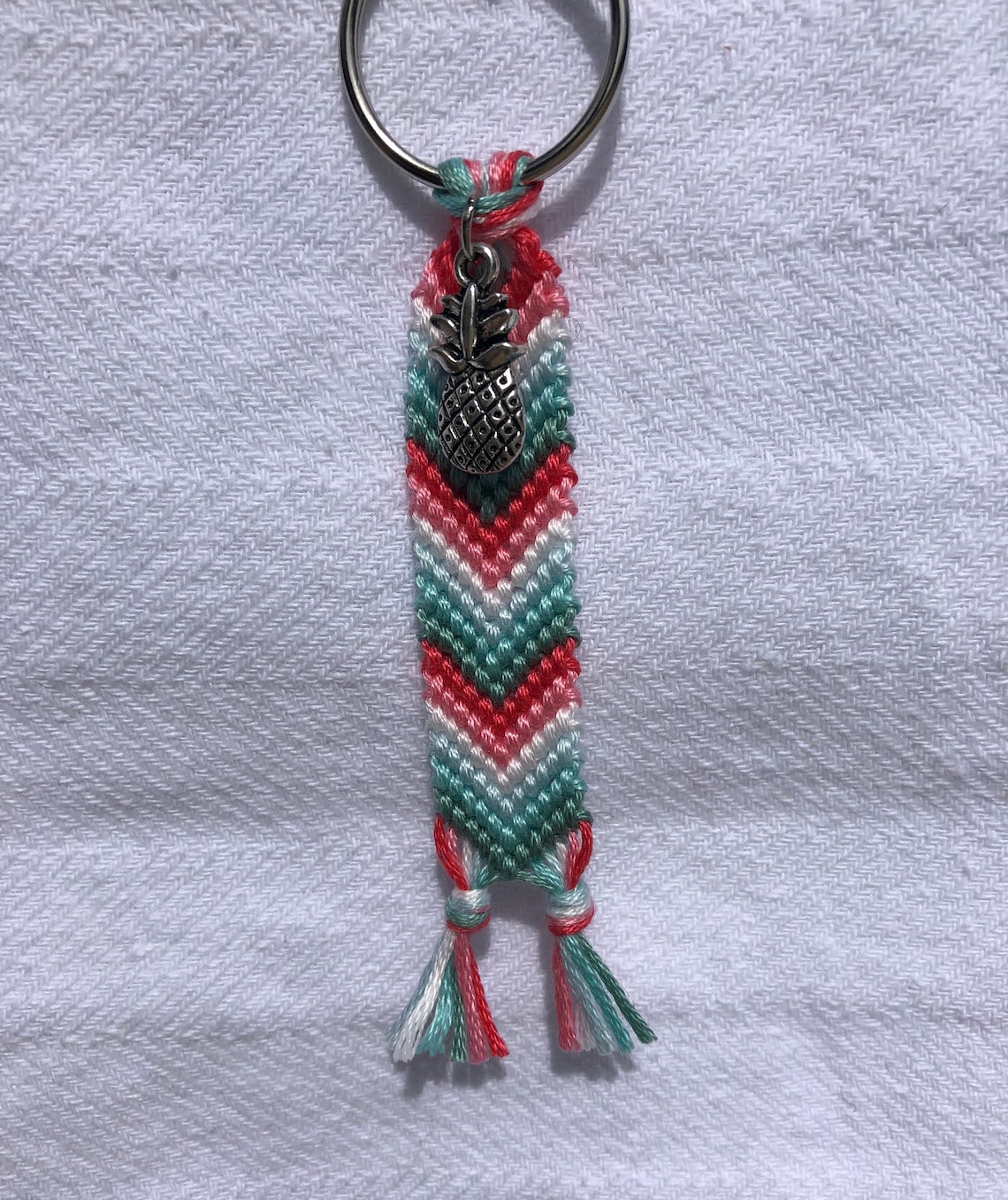 Pineapple Chevron Keychain | Etsy