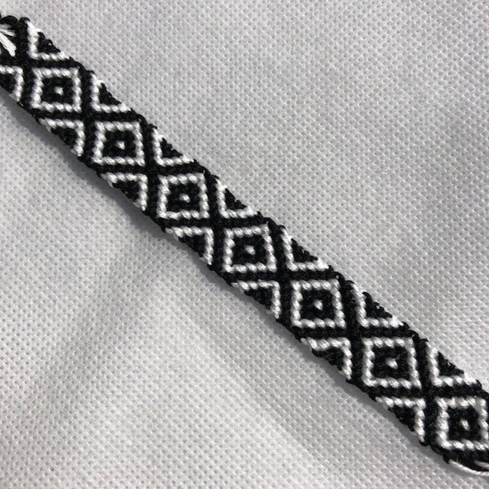 Black and White Friendship Bracelet | Etsy