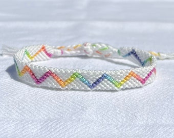 Muted Rainbow Friendship Bracelet Set Six Handmade Bracelets in Soft ...