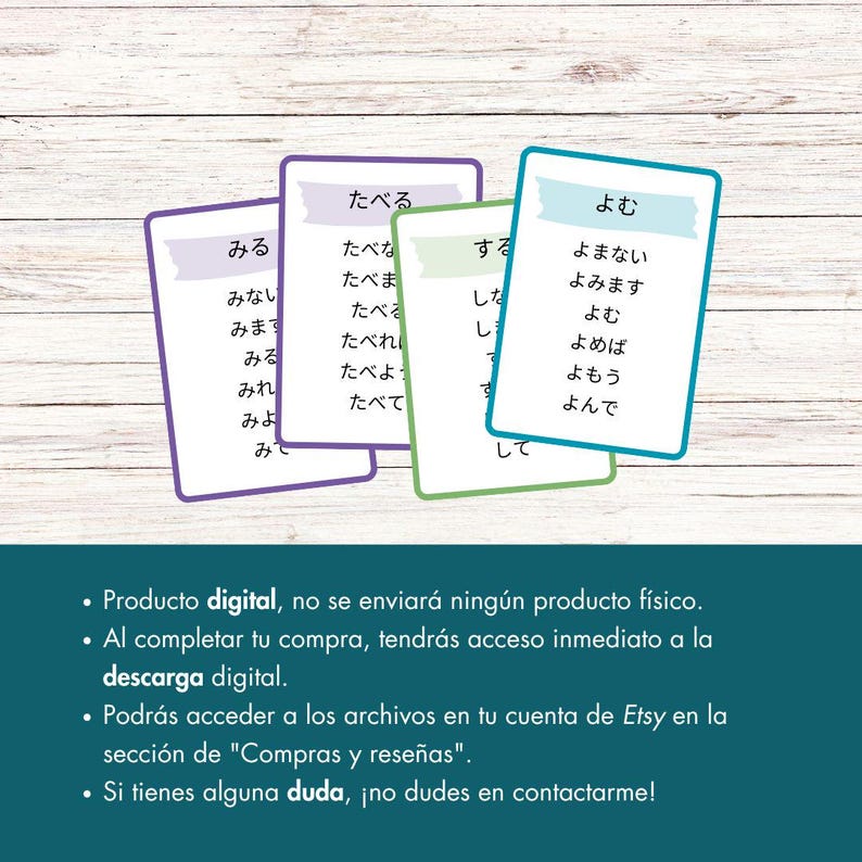 Nihongo Flashcards: Japanese Verbs - Etsy Australia