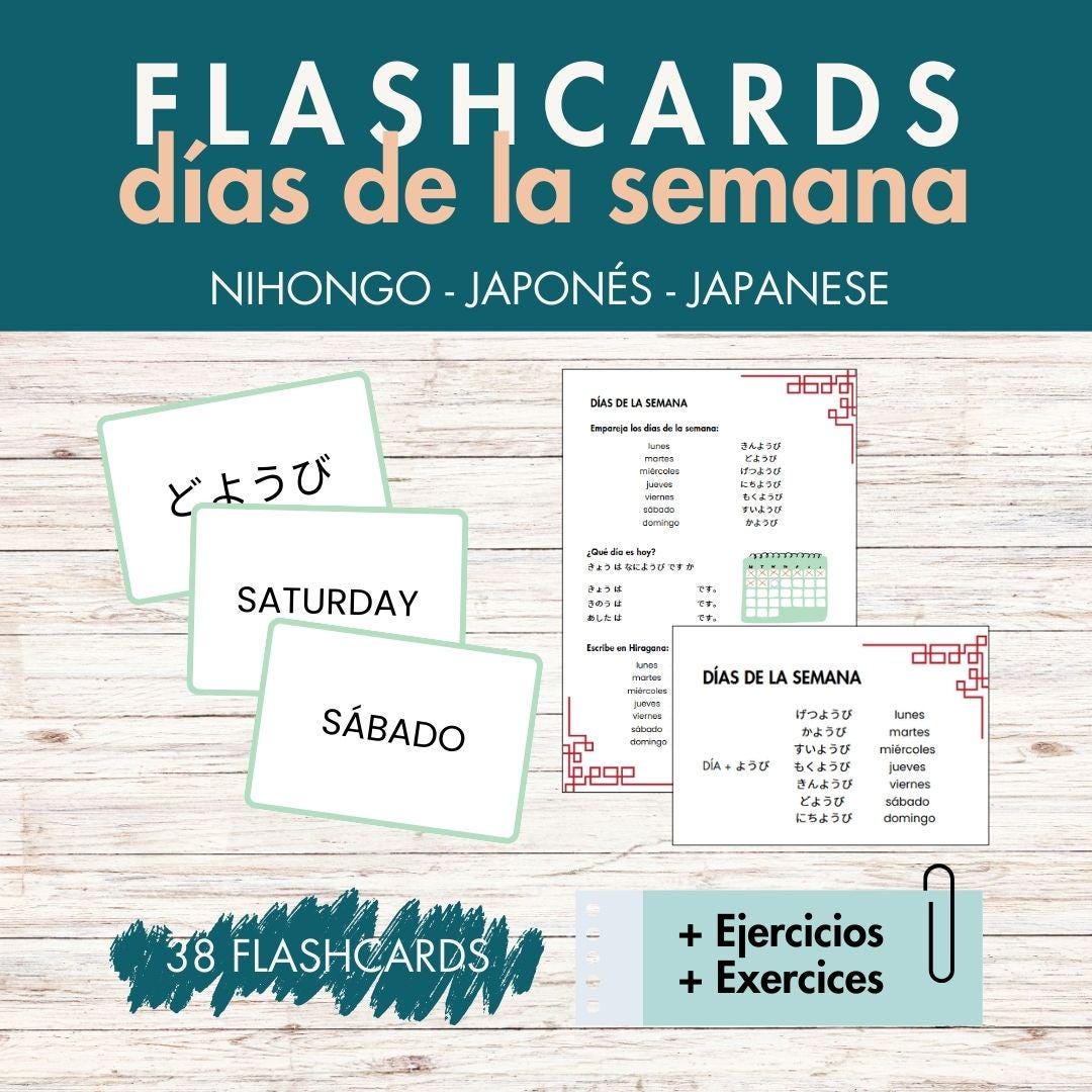 Nihongo Flashcards: Days of the Week With Exercises Days of the Week ...