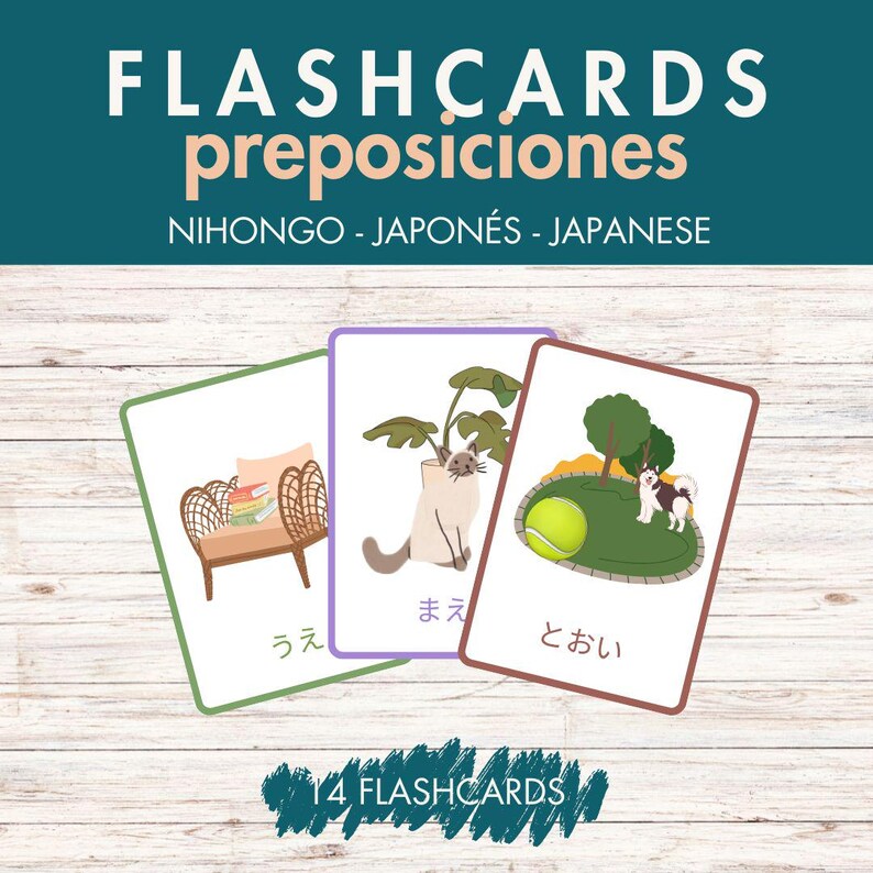 Nihongo Flashcards: Prepositions in Japanese - Etsy