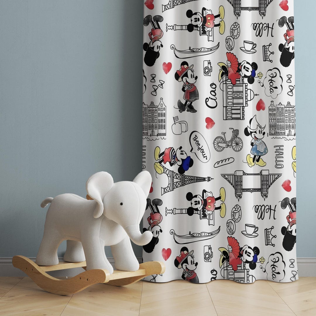 Mickey Mouse Curtains, Minnie Mouse Curtain, Baby Girl Kids Room ...
