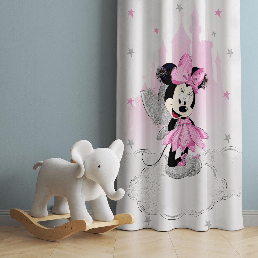 Minnie Mouse Curtain, Pink Curtain, Baby Girl Kids Room Curtain ...