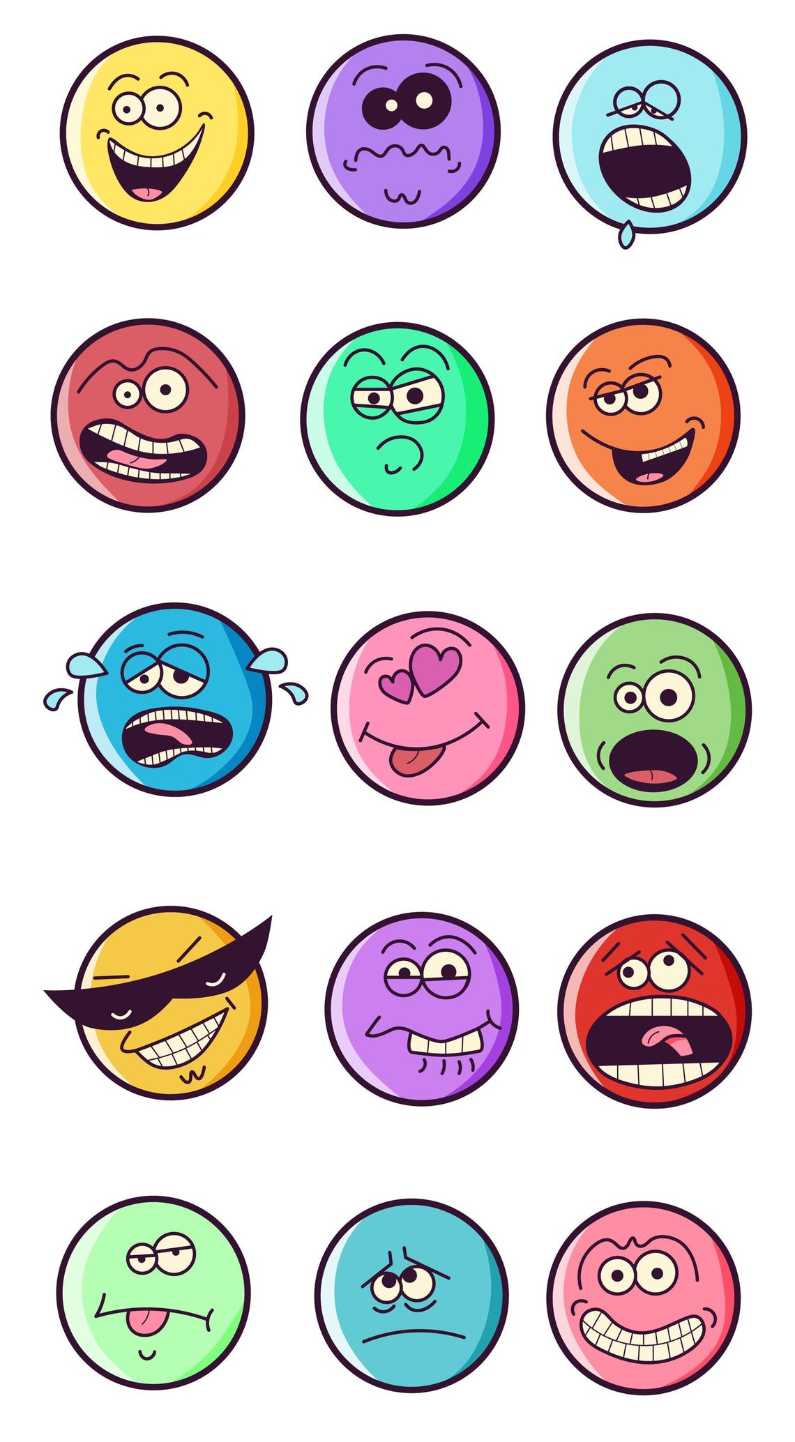 A Collection of Vector Emoji Designs—perfect for T-shirts, Stickers ...