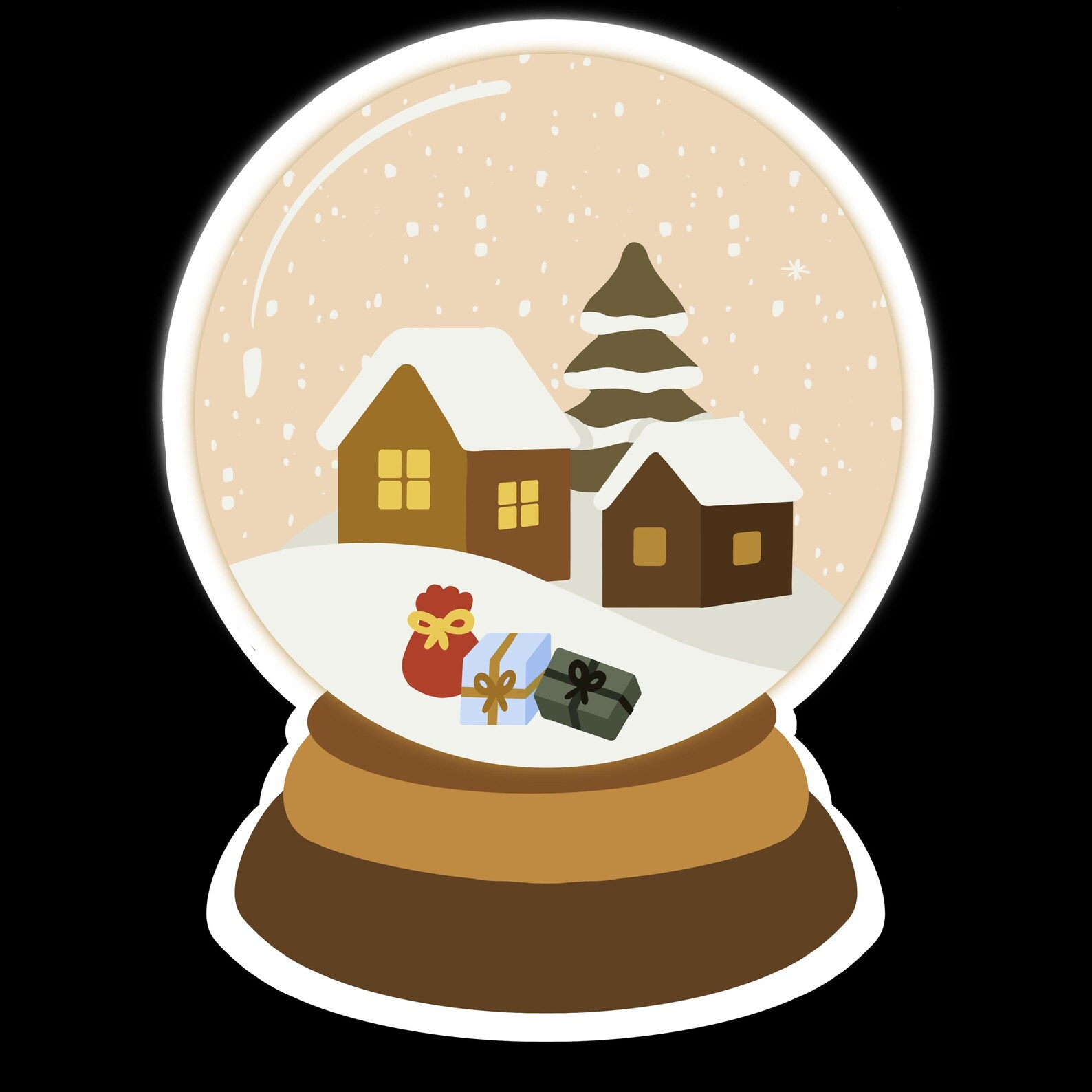Snow Globe Christmas Stickers | Scandinavian Winter Holiday Clipart ...