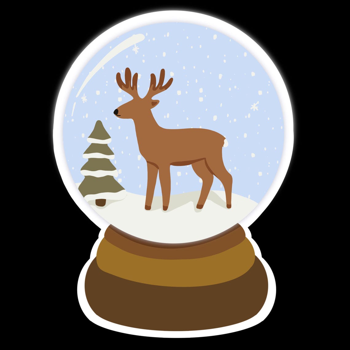 Snow Globe Christmas Stickers | Scandinavian Winter Holiday Clipart ...