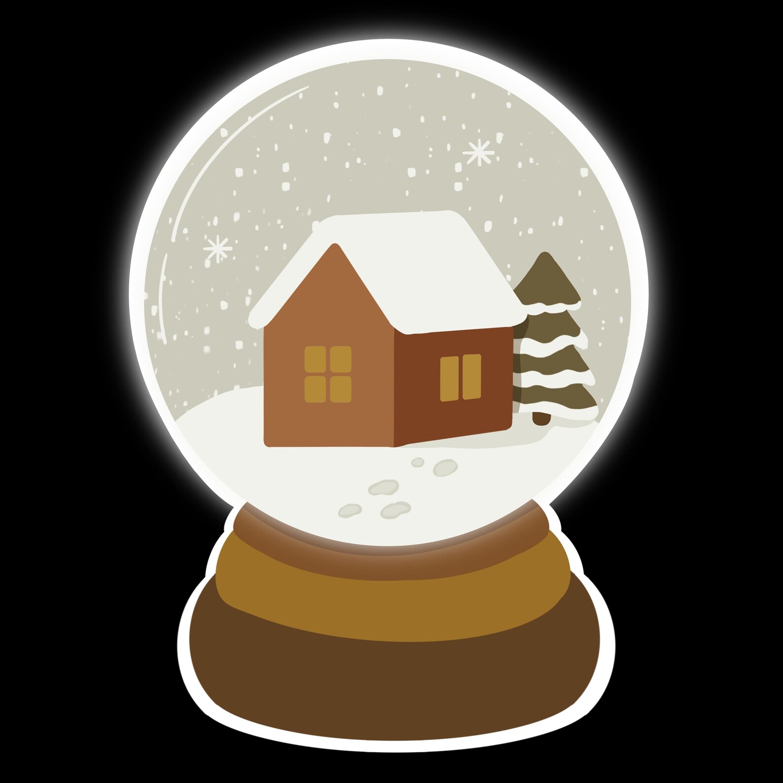 Snow Globe Christmas Stickers | Scandinavian Winter Holiday Clipart ...