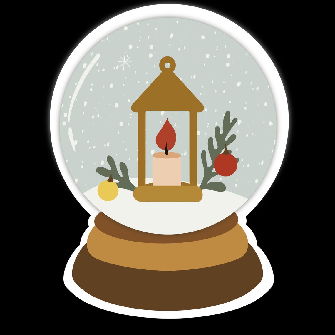Snow Globe Christmas Stickers | Scandinavian Winter Holiday Clipart ...