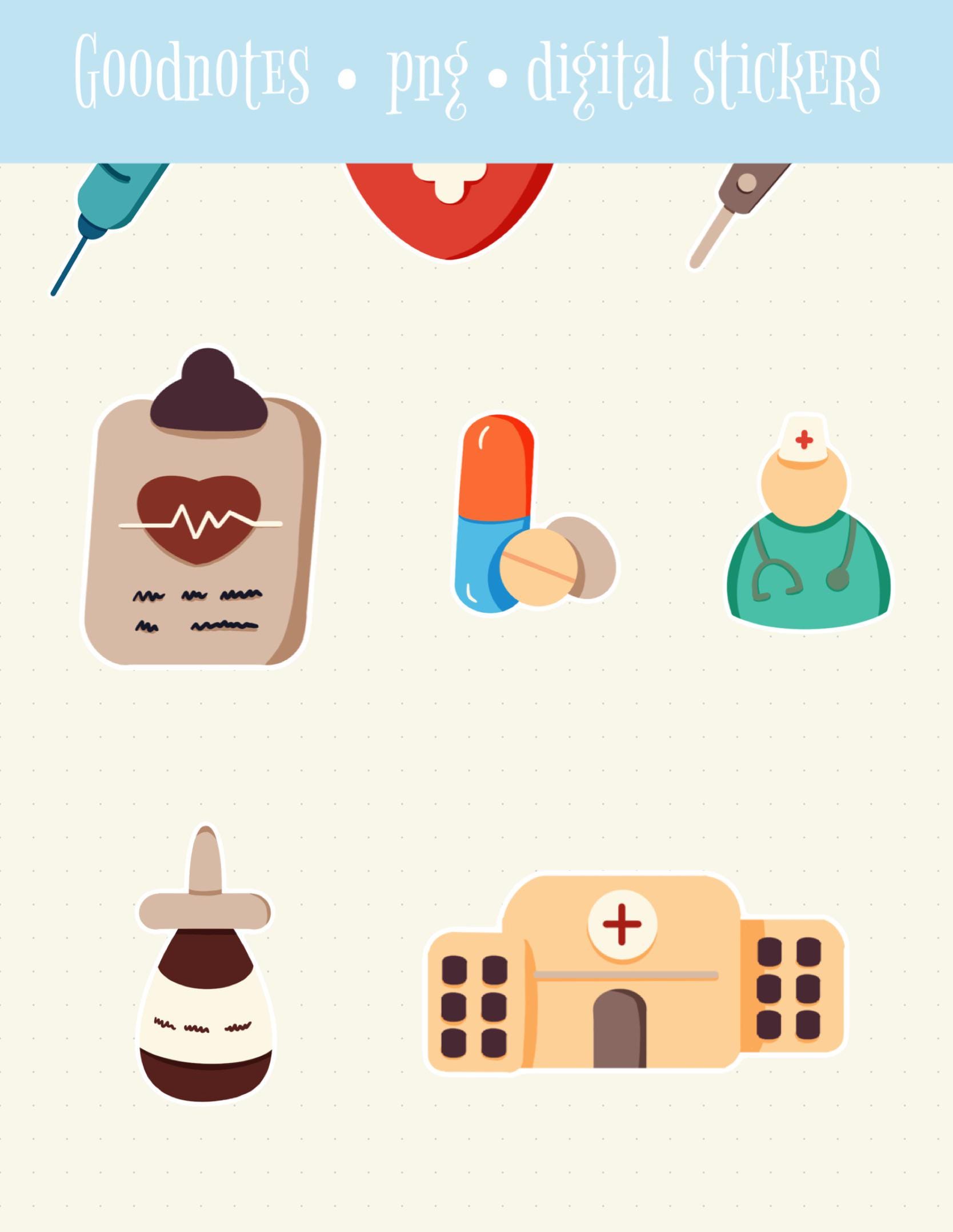 Medical Digital Stickers for Goodnotes: Daily Meds Planner (PNG, PDF ...