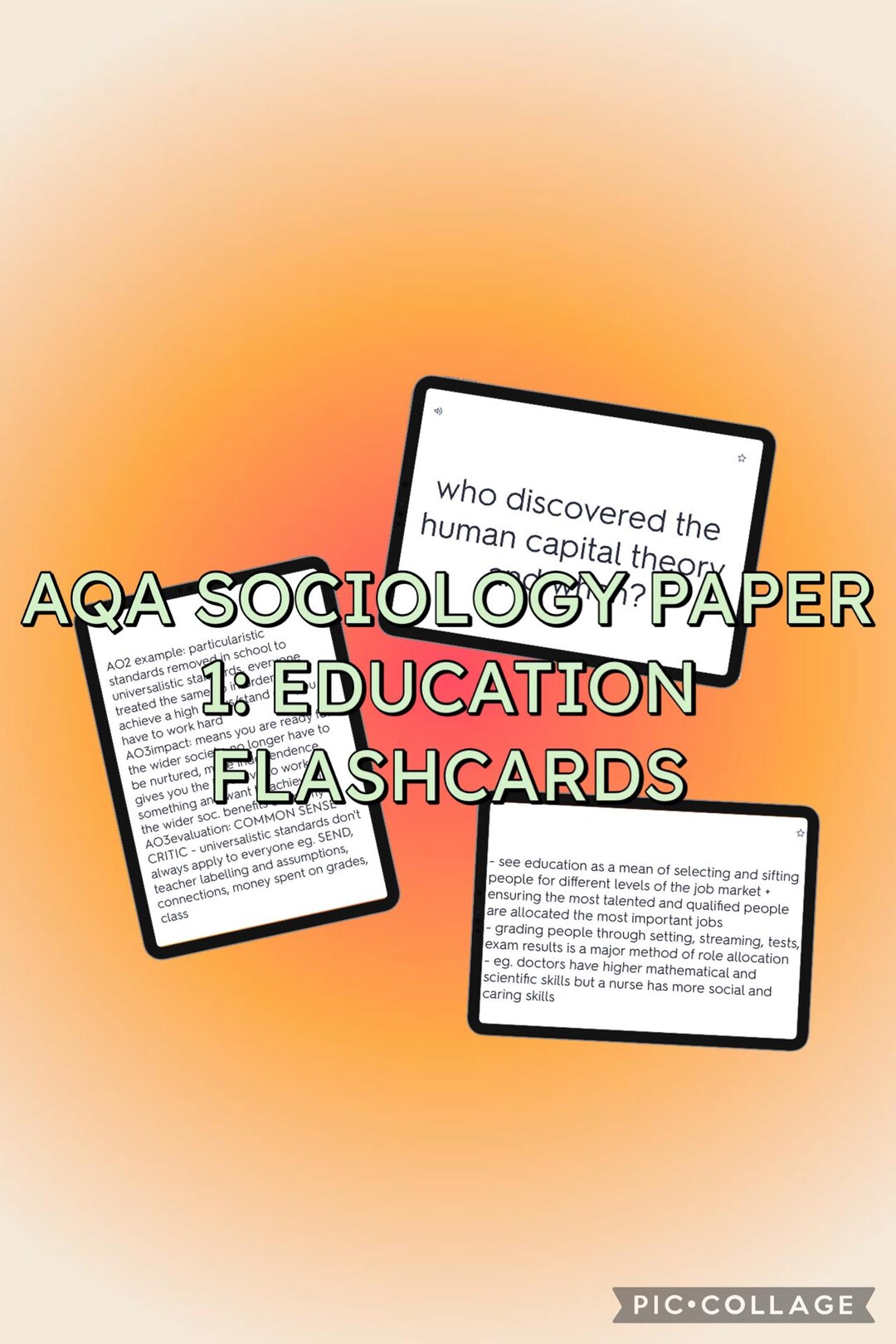 AQA A-level Sociology Paper One: Education Quizlet Flashcards - Etsy UK