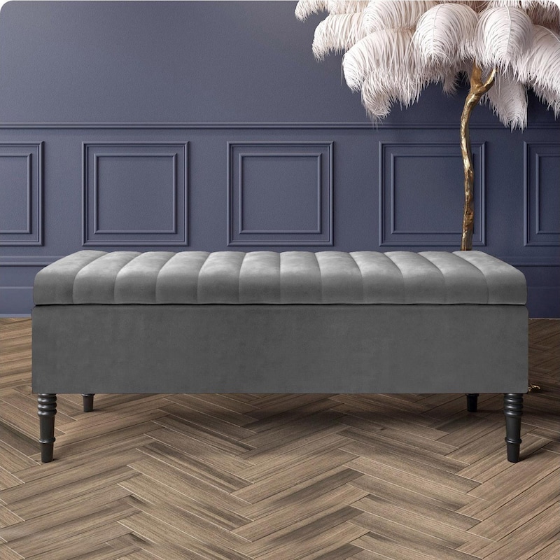 Narrow Storage Ottoman Bench - Etsy UK