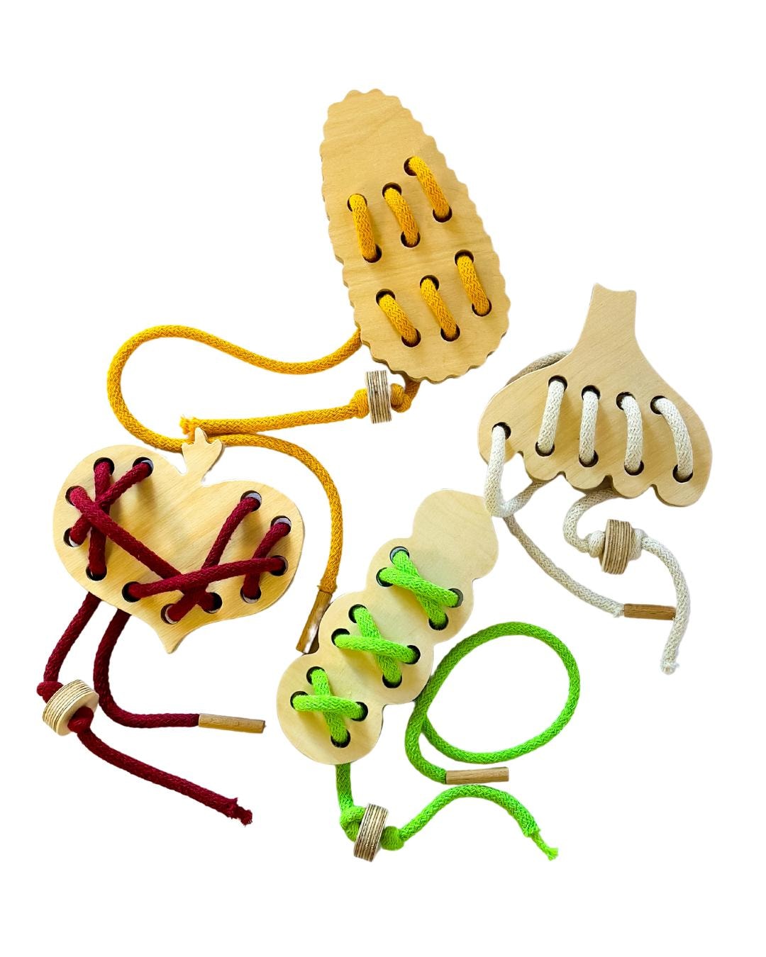 Wooden Lacing Toys for Toddlers – Montessori-inspired Fine Motor Skills ...