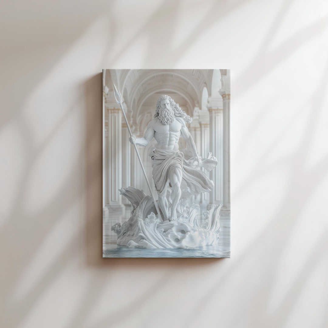 Poseidon Canvas Art God of the Seas Classic Baroque Wall Decoration ...